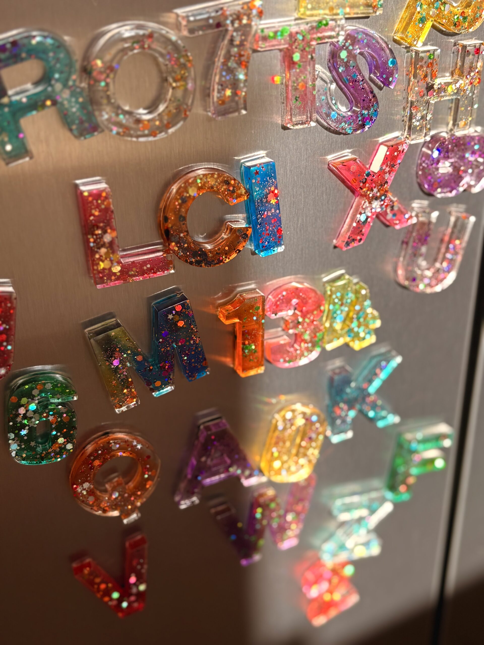 Colorful Glitter Resin Alphabet Fridge Magnets – JAMES LAYNE